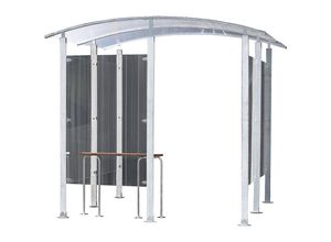 3234640049694 - Raucherunterstand Metall Unterstand Metall Modell zur Wandbefestigung 4 m² HxB 2205 x 2350 mm Metalloptik