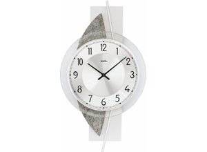 4037445154261 - Wanduhr AMS W9552 grau (grau silberfarben) Wanduhren B H L 6cm x 42cm x 23cm QuarzuhrHolzWohnzimmerEsszimmerKücheMade in GermanyBüroFlur