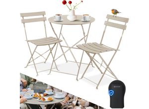4255598308151 - KESSER® Bistroset 3-teilig Bistrotisch mit 2 klappbaren Stühle Set Balkonset Balkonmöbel Klapp-Möbel Gartenset Sitzgarnitur Gartengarnitur Gartenmöbel Sitzgruppe Metall Bistro Gartentisch inkl Abdeckung