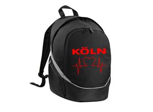 4068859111533 - multifanshop Rucksack - Köln - Herzschlag - Druck rot - Tasche