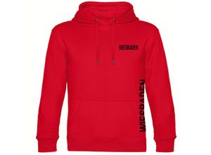 4068859593841 - multifanshop Kapuzen Sweatshirt - Wiesbaden - Brust & Seite - Druck schwarz - Hoodie