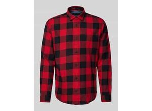 5714921625659 - Jack & Jones JJEGINGHAM TWILL SHIRT L S NOOS Langarmhemd rot schwarz