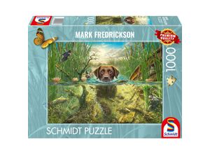 4001504585723 - Mark Fredrickson Hundeliebe - brauner Labrador im kühlen Nass Puzzle