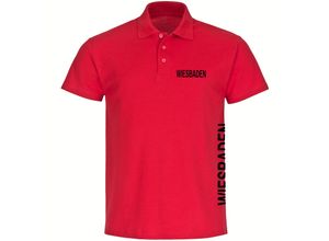 4068859593919 - multifanshop Poloshirt - Wiesbaden - Brust & Seite - Druck schwarz - Polo