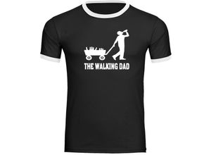 4068859594749 - multifanshop Kontrast T-Shirt - Bollerwagen - The Walking Dad - Druck weiß - Männer