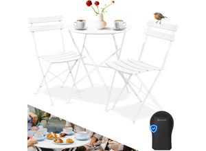 4255598308137 - KESSER® Bistroset 3-teilig Bistrotisch mit 2 klappbaren Stühle Set Balkonset Balkonmöbel Klapp-Möbel Gartenset Sitzgarnitur Gartengarnitur Gartenmöbel Sitzgruppe Metall Bistro Gartentisch inkl Abdeckung