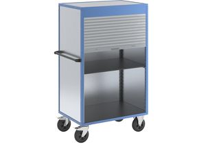 4054666026597 - eurokraft pro Schrankwagen Rollladen aus Aluminium mit 1 Etagenboden