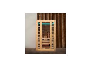 4058166099150 - Infrarotkabine redsun m Deluxe – 120 x 105 x 190 cm - für 2 Personen 5 Vollspektrumstrahler Holz HemlocktanneI Infrarotsauna Sauna Wärmekabine