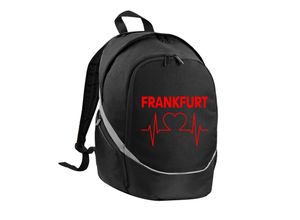 4068859106973 - multifanshop Rucksack - Frankfurt - Herzschlag - Druck rot - Tasche