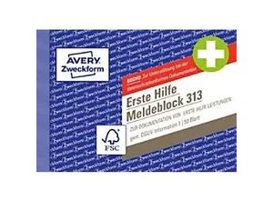 4004182003138 - AVERY® Zweckform Meldeblock „Erste Hilfe DGUV Vorschrift 1“ gelocht 50 Blatt weiß DIN A6 quer