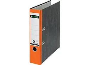 4002432359301 - Ordner LEITZ®1080 DIN A4 Rückenbreite 80 mm Griffloch geklebtes Rückenschild klimaneutral Hartpappe 1 Stück orange