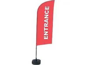 8596052143953 - SHOWDOWN Strandflagge Entrance Windform Rot 330 x 89 cm Einzel Aluminium