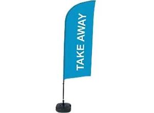 8596052143373 - SHOWDOWN Strandflagge Take Away Windform Blau 330 x 89 cm Einzel Aluminium