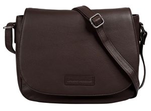 4262434232372 - Umhängetasche BRUNO BANANI Damen Gr B H T 28cm x 22cm x 9cm onesize braun Leder leicht glänzend unifarben Taschen echt Leder