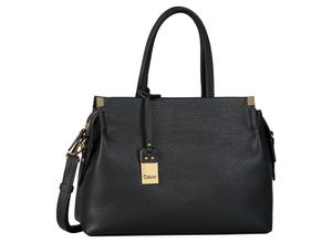 4251234447307 - Shopper GABOR Gela Damen Gr B H T 35cm x 24cm x 135cm schwarz Polyurethan Polyurethan (PU) clean gepflegt unifarben Taschen genarbtes Lederimitat mit schmückenden Metallecken hochwertiges Logo