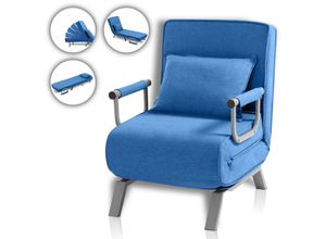 4260595753040 - Makika - Schlafsessel Schlafsofa Ted klappbar in Blau