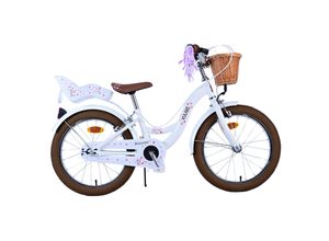 8715347318450 - Volare Blossom Kinderfahrrad 18 Zoll für Körpergröße 115 - 130 cm ab 5 Jahre Felgenbremsen Tiefeinsteiger Fahrrad mit Korb und Puppensitz