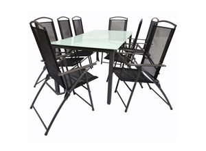 4051814417504 - 9-tlg Gartenmöbel Set Sitzgruppe Essgruppe 1x Tisch 8x Stühle Tisch Maße ca H 76 x B 190 x T 80 cm Hochlehner Set 190M