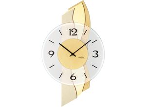 4037445159181 - Wanduhr AMS W9669 grau (messingfarben) Wanduhren B H L 27cm x 6cm x 47cm Made in GermanyHolzWohnzimmerEsszimmerKücheArbeitszimmerFlur