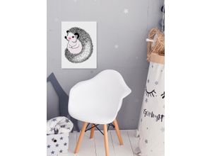 4049009499855 - Leinwandbild QUEENCE Igel Bilder Gr B H T 30 cm x 40 cm x 2 cm Leinwandbild schwarz-weiß (weiß schwarz) Kissenbezug Leinwandbilder Bilder