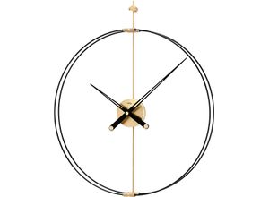 4037445158641 - Wanduhr AMS W9655 grau (messingfarben) Wanduhren B H L 60cm x 9cm x 70cm QuarzuhrWohnzimmerEsszimmerKücheArbeitszimmerBüroFlur