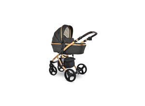 3800166111025 - Kinderwagen Rimini Premium Sportsitz Tragewanne Moskitonetz verstellbar schwarz gold