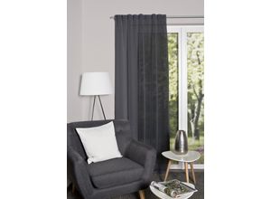 4056751421911 - Gardine HOME WOHNIDEEN DOLLY Gardinen Gr 245 cm Multifunktionsband 140 cm grau Transparente Gardinen transparent