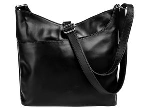 4260543050948 - Umhängetasche SAMANTHA LOOK Damen Gr B H T 25cm x 20cm x 5cm onesize schwarz Leder unifarben Taschen echt Leder Made in Italy
