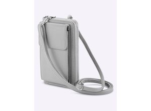 4260446537508 - Handytasche HEINE Damen Gr B H T 105cm x 185cm x 3cm silber (silberfarben) Polyurethan unifarben Taschen