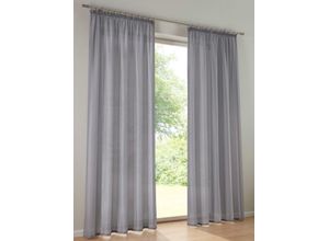 6930325740562 - Gardine HEINE HOME Gardinen Gr 245 cm Multifunktionsband 140 cm grau (silbergrau) Halbtransparente Gardinen