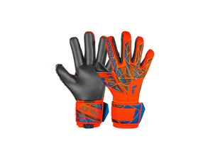 4060485473733 - Torwarthandschuhe REUSCH Attrakt Duo Damen Gr 75 orange (orange blau) 67% Elastodien 28% Polyester 5% Polyamid mehrfarbig Handschuhe mit Evolution Negative Cut