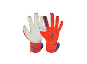 4060485473696 - Torwarthandschuhe REUSCH Attrakt Gold X Freegel Damen Gr 10 orange (orange blau) 69% Elastodien 26% Polyester 5% Polyamid mehrfarbig Sportlich Handschuhe mit Evolution Negative Cut