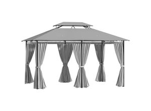 4251774948715 - Gartenpavillon mit Seitenwände 4 x 3 x 265 m (LxBxH) Luxus Pavillon Partyzelt Festzelt Gartenzelt