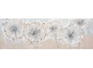 4032295091650 - Ölgemälde BÖNNINGHOFF Pusteblumen beige (farbe rahmen kein rahmen farbe bild(er) beige weiß grau) B120cm H40cm T21cm Canvas Bilder jedes Bild ein Unikat BxH 120x40 cm