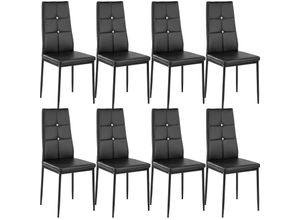 4061173174895 - tectake® 8er Set Esszimmerstuhl gepolstert mit Kunstlederbezug schlanke Stahlbeine 40 x 42 x 97 cm