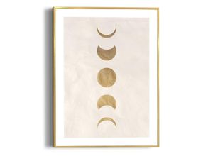 8714597636659 - Wandbild REINDERS Moonphases Bilder Gr B H T 30 cm x 40 cm x 16 cm goldfarben (gold) Kunstdrucke