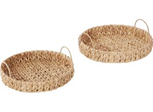 8935325505096 - Dekotablett OTTO PRODUCTS Leeann Dekoschalen Gr Ø 33 cm beige (natur) Dekoschalen Dekotabletts aus Wasserhyacinthe