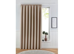 6943755942246 - Verdunkelungsvorhang MY HOME Solana Gardinen Gr 225 cm Kräuselband 280 cm beige (sand) Kräuselband Gardine Breite 280 cm Überbreite einfarbig Raumteiler