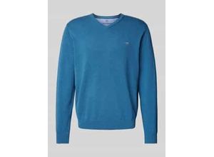 4062392763037 - Fynch-Hatton Pullover Herren Baumwolle blau Uni & Uninah