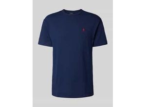 3616412704152 - - Klassisch geschnittenes T-Shirt in Marineblau mit Markenlogo in schwerer Qualität