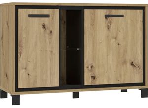 5904767575403 - Kommode Trondheim schwarz (artisan eiche schwarz eiche) B1204cm H813cm T415cm Dekorfolie FSC-zertifizierter Holzwerkstoff Metall Sideboards Breite 120 cm 5904767575403 - Kommode Trondheim schwarz (artisan eiche schwarz eiche) B1204cm H813cm T415cm Dekorfolie FSC-zertifizierter Holzwerkstoff Metall Sideboards Breite 120 cm