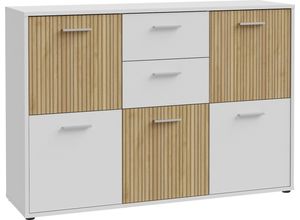 5904767847685 - Kommode Quadro weiß (weiß lamela eiche hell) B1382cm H951cm T40cm Spanplatte Sideboards