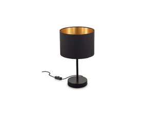 4057722006694 - Bklicht - Tischleuchte Stoffschirm Schwarz-Gold E27 Stoffschirm 20cm Tischlampe Nachttisch - 10