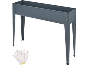 4061173072948 - tectake® Hochbeet aus pulverbeschichtetem Stahl Füllmenge 42 l mit Ablauföffnung 985 x 26 x 825 cm