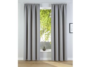 6943755942475 - Verdunkelungsvorhang MY HOME Solana Gr 1 grau (hellgrau) Gardinen 145cm Kräuselband 140cm Polyester 2er-Set Verdunklungsvorhang mit Thermofunkltion Bestseller einfarbig B140cm H145cm