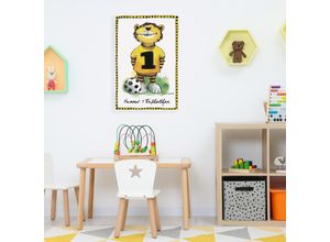 4262513380925 - Leinwandbild LUCKYLINDE Der kleine Tiger - Fußballfan bunt (farbe bild(er) bunt) B60cm H90cm T2cm Canvas Holzrahmen Bilder Exklusive JANOSCH Kindermotive