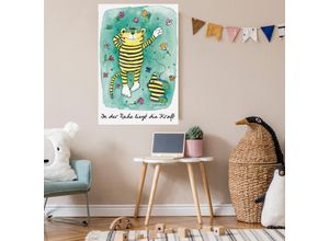 4262513380802 - Leinwandbild LUCKYLINDE Der kleine Tiger - In der Ruhe bunt (farbe bild(er) bunt) B60cm H90cm T2cm Canvas Holzrahmen Bilder Exklusive JANOSCH Kindermotive