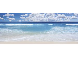 4027292481337 - Glasbild HOME AFFAIRE Strand und Meer Bilder Gr B H 125 cm x 50 cm blau Glasbilder Bilder