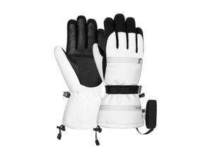 4060485514764 - Skihandschuhe REUSCH Cozy Down R-TEX XT Damen Gr 65 schwarz-weiß (weiß schwarz) 87% Polyester 6% Polyurethan 2% Elasthan unifarben feminin Handschuhe mit wasserdichter und atmungsaktiver Funktion