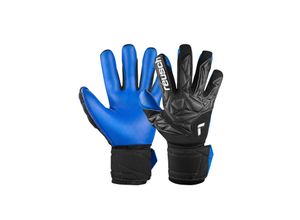 4060485537909 - Torwarthandschuhe REUSCH Attrakt Duo Damen Gr 10 schwarz (schwarz blau) 67% Elastodien 28% Polyester 5% Polyamid mehrfarbig Sportlich Handschuhe mit Evolution Negative Cut